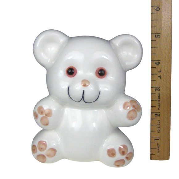 Enesco | Accents | Enesco White Teddy Bear Coin Money Bank 5 Inch ...